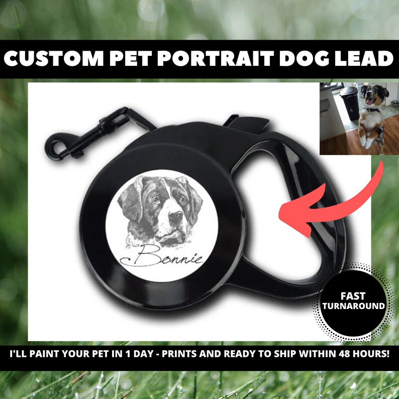 Retractable Custom Dog Lead | Personalized Dog Lead Holder | Dog Lover ...