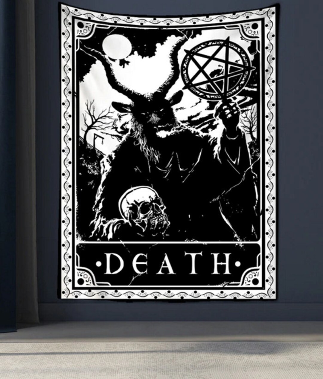 Tarot Tapestry Wall Hanging Death Tarot Card Wall Tapestry Astrology ...
