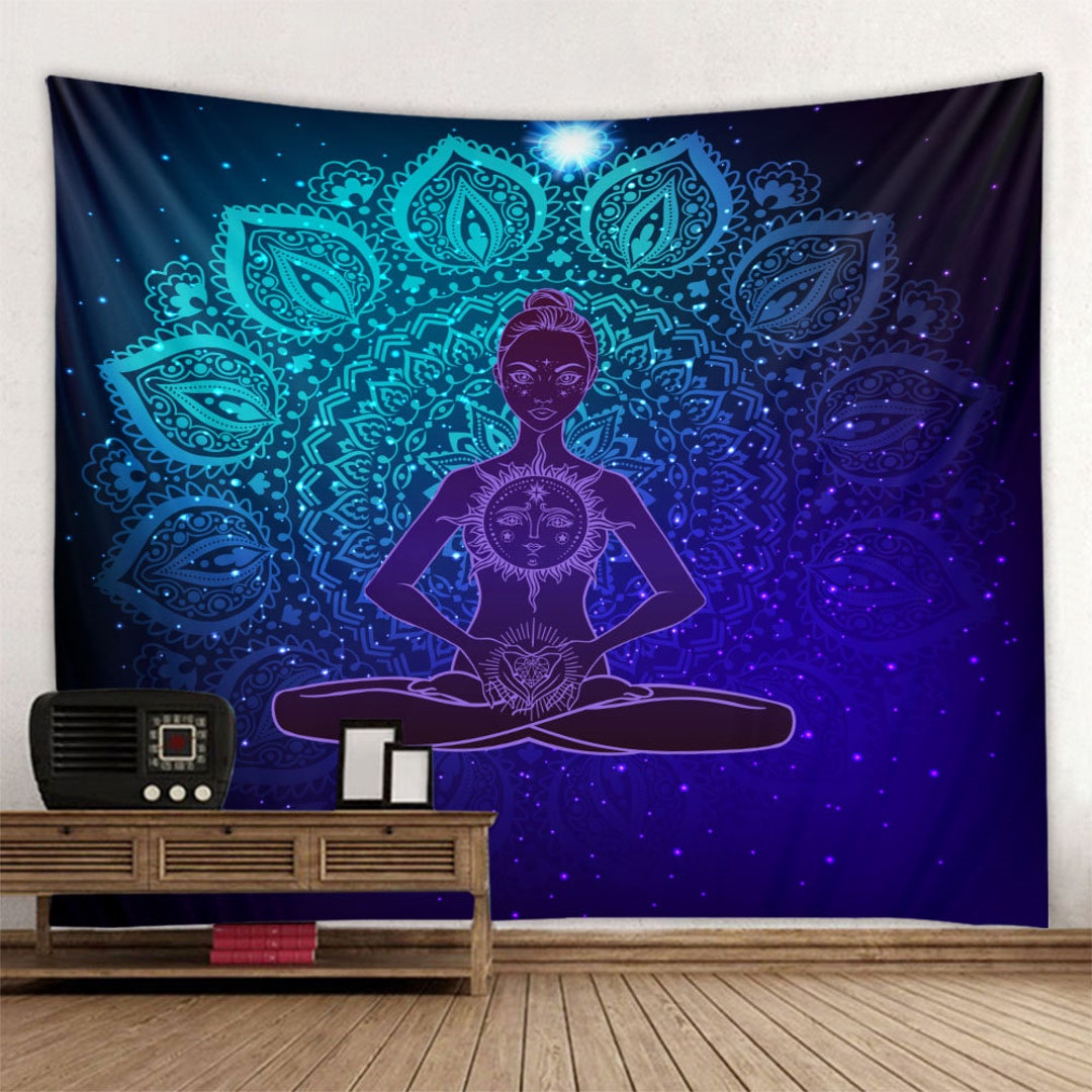 Mandala Meditation Tapestry Wall Hanging Seven Chakra Yoga Tapestries ...