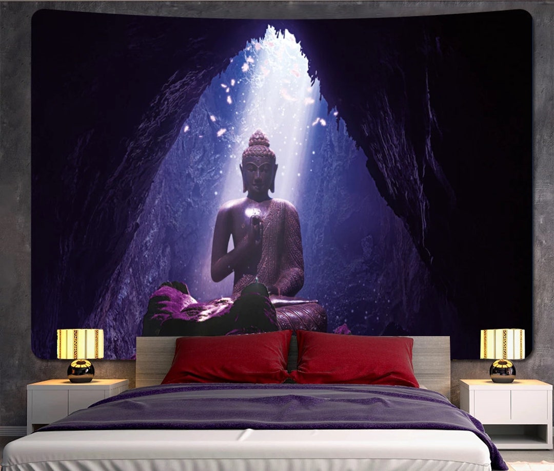 Buddha Tapestry Buddha Statue Wall Hanging Buddhism Meditation ...