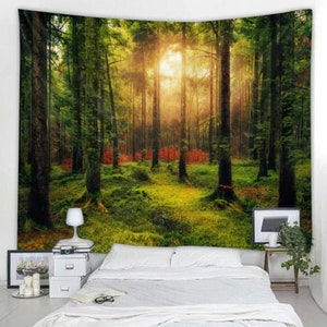 Mystical Forest Path Wall Hanging Tapestry - Enchanting Nature ...