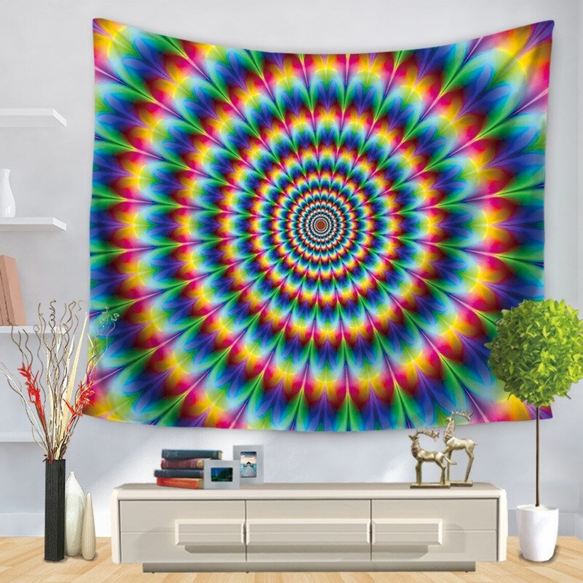 Psychedelic Tapestry Trippy Optical Illusion Tie Dye Wall - Etsy