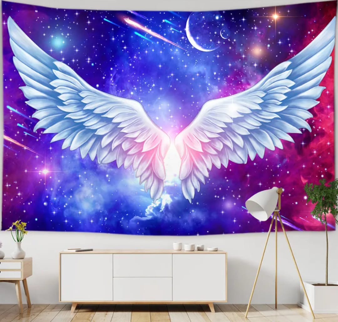 Angel Wings Tapestry Wall Hanging - Celestial Galaxy Tapestries for ...