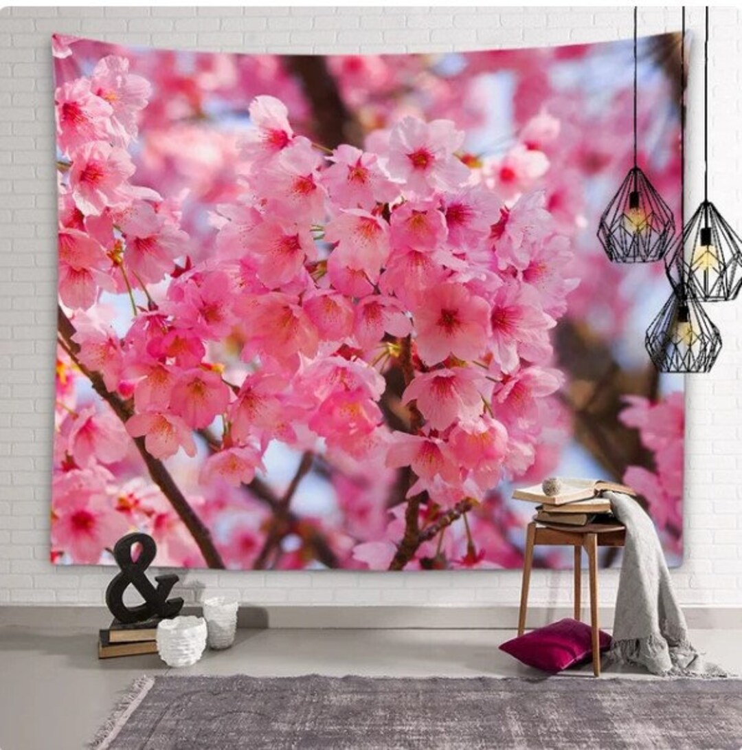 Breathtaking Cherry Blossom Wall Hanging Tapestry Floral Tapestries for ...