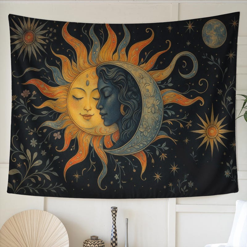 Sun and Moon Tapestry - Etsy