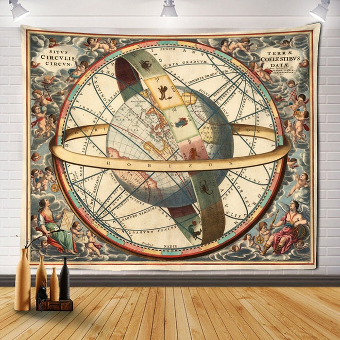 Tarot Astrology Tapestry Horoscope Wall Hanging Zodiac Diagram Wheel ...