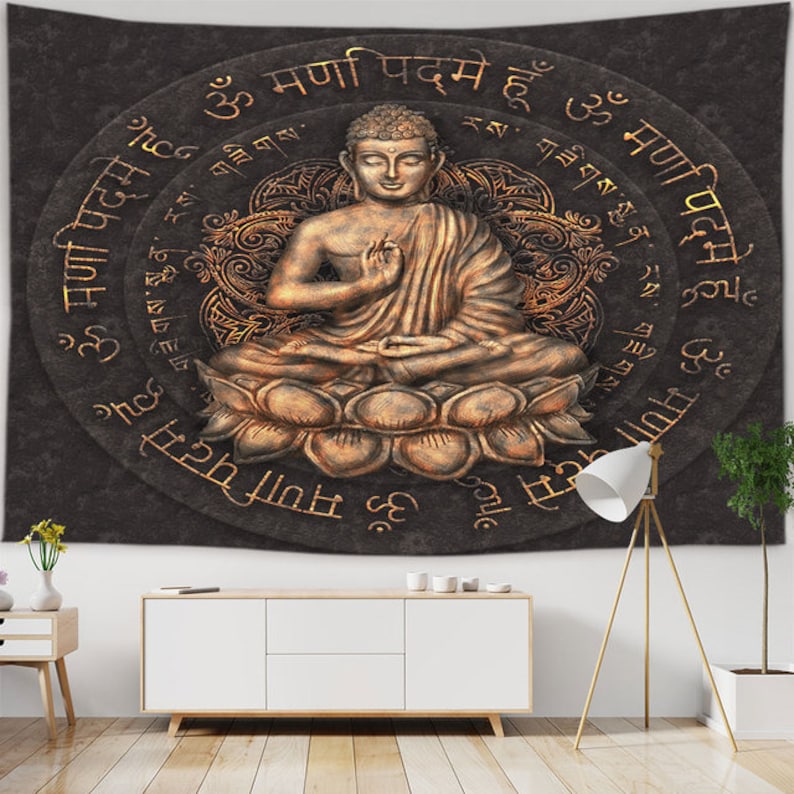 Buddha Tapestry Buddha Art Wall Hanging Painting Style Yoga Meditation ...