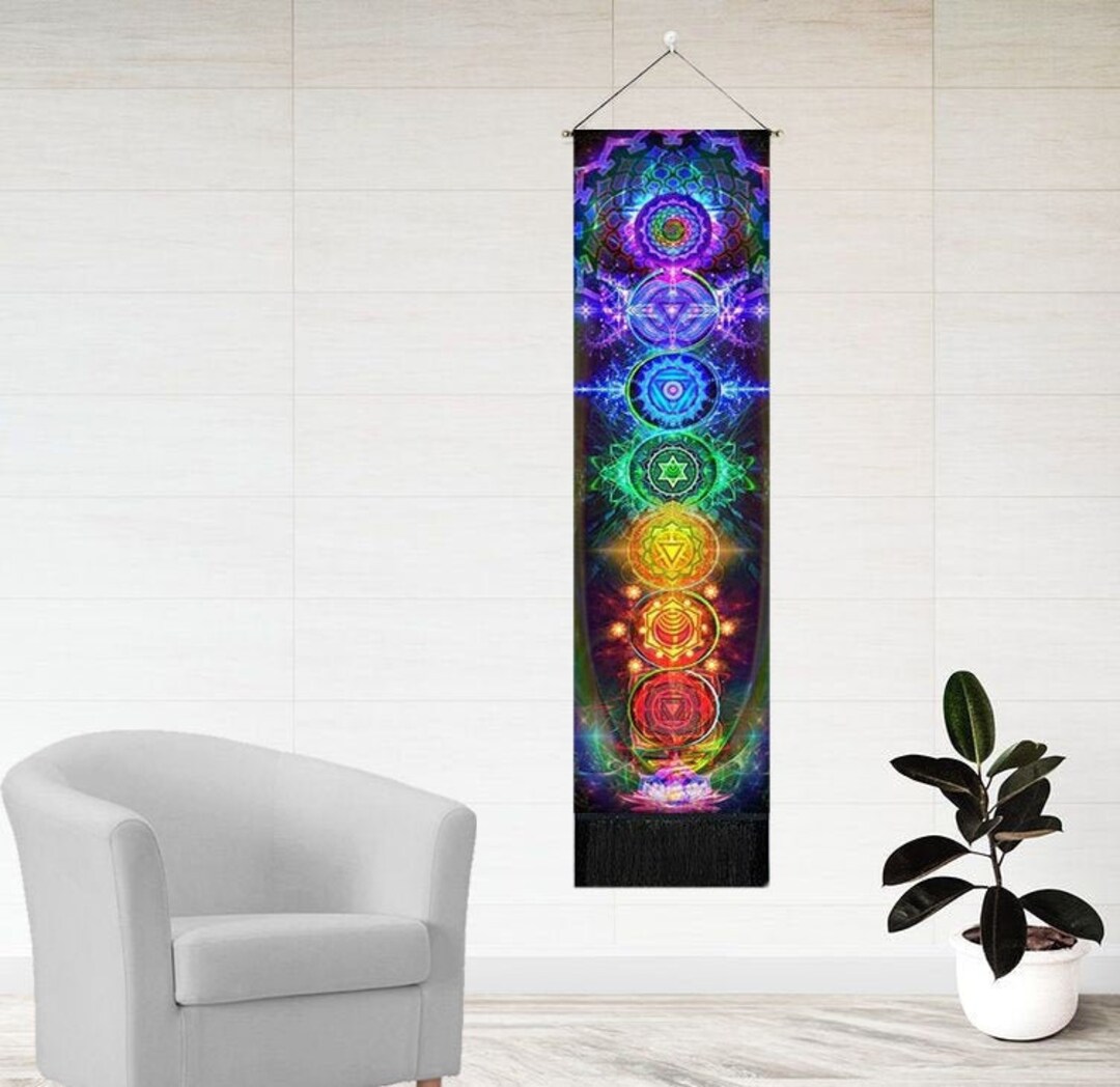 7 Chakra Tapestry Wall Art Mandala Tapestry Wall Hanging Scroll ...
