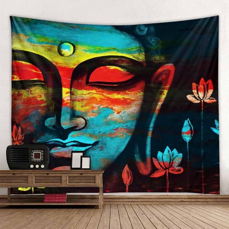 Buddha Tapestry Buddha Art Wall Hanging Painting Style Yoga Meditation ...