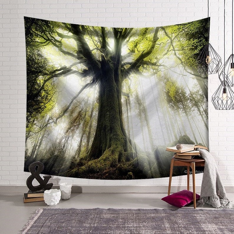 Tree Wall Hanging Forest Tapestry Fantasy Forest Wall Tapestry | Etsy