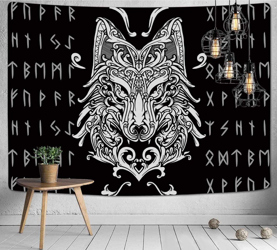 Viking Tapestry | Norse Wall Tapestry | Viking Rune Wall Hanging ...