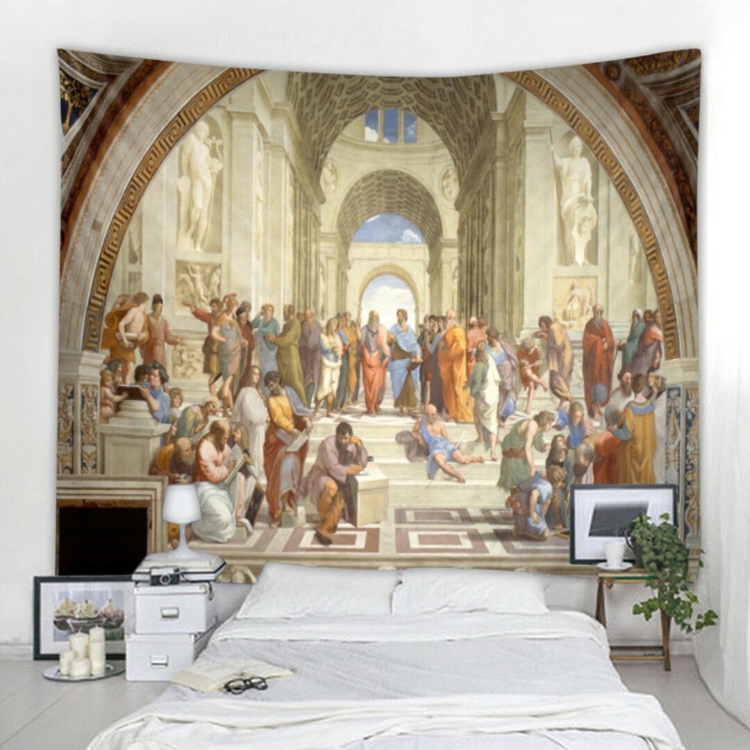 Famous Art Print Large Tapestry Wall Hanging the School of Athens ...