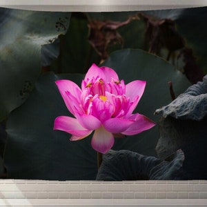 Zen Tapestry Zen Garden Wall Hanging Spa Green Bamboo Black Stone ...