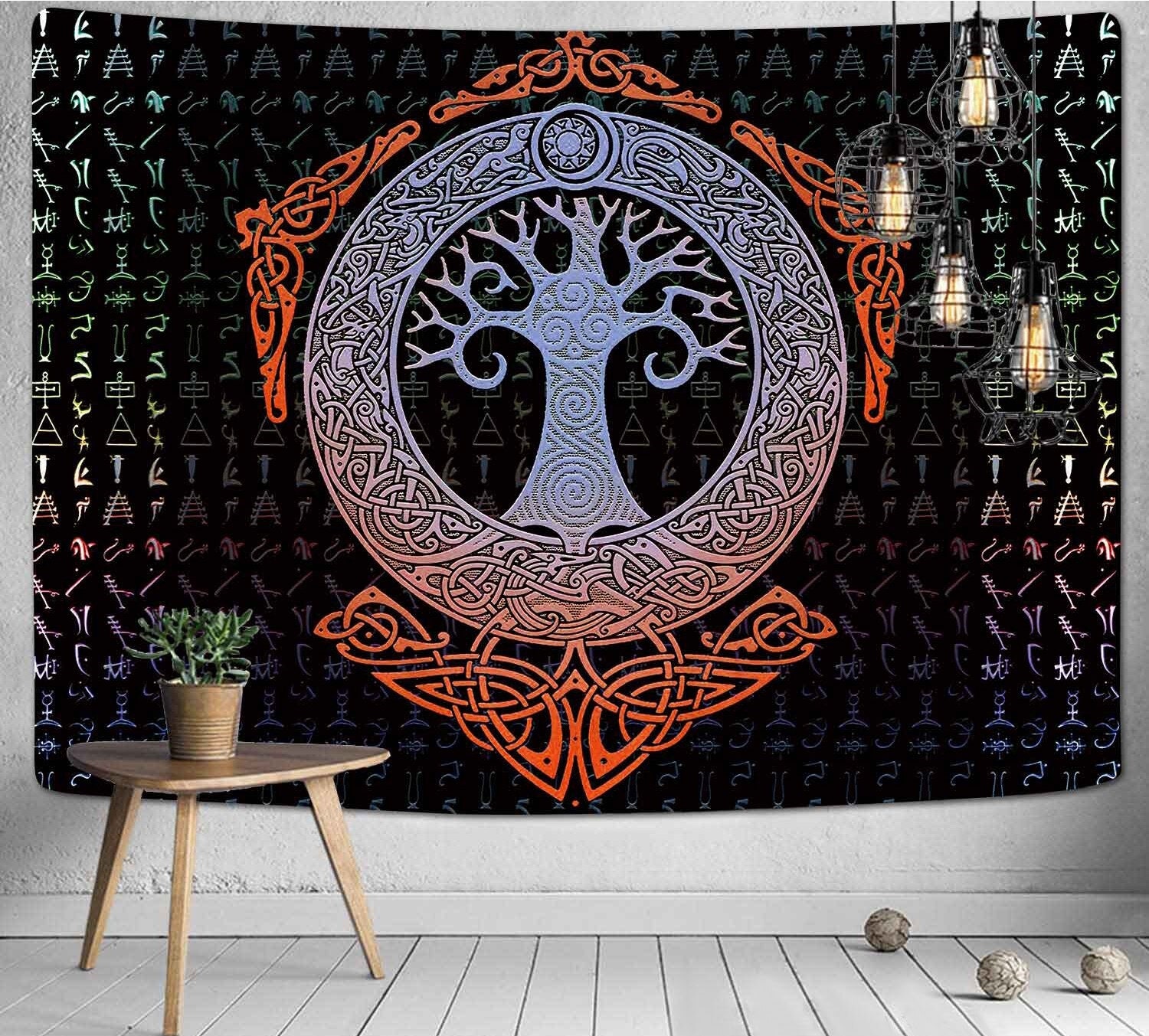 Viking Rune Wall Hanging Viking Tapestry Norse Wall - Etsy