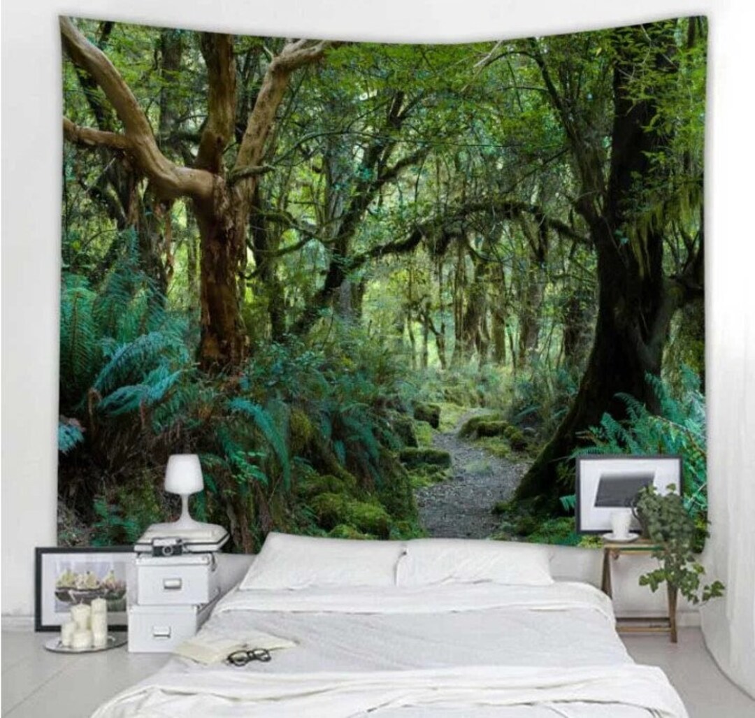 Mystical Forest Path Wall Hanging Tapestry - Enchanting Nature ...
