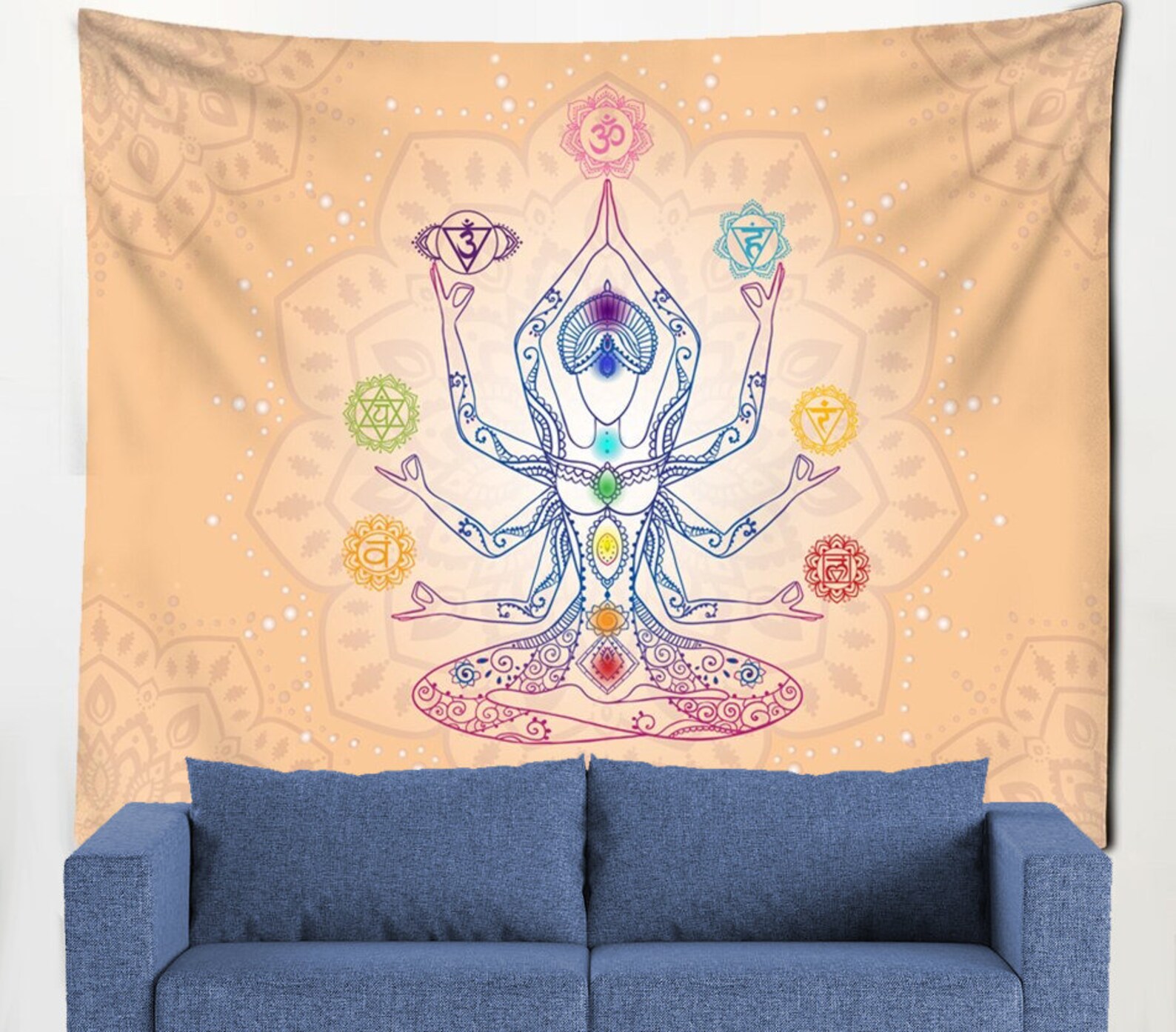 Seven Chakra Tapestry Goddess Meditation Wall Hanging | Etsy