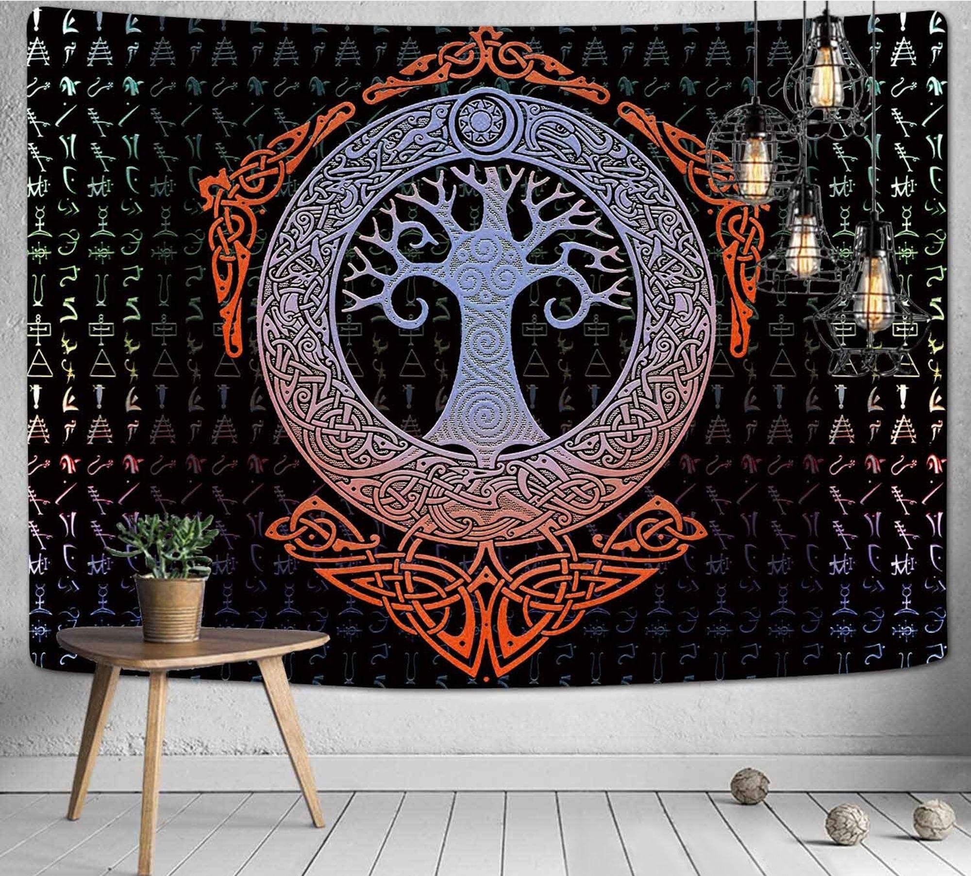 Viking Tapestry | Norse Wall Tapestry | Viking Rune Wall Hanging ...