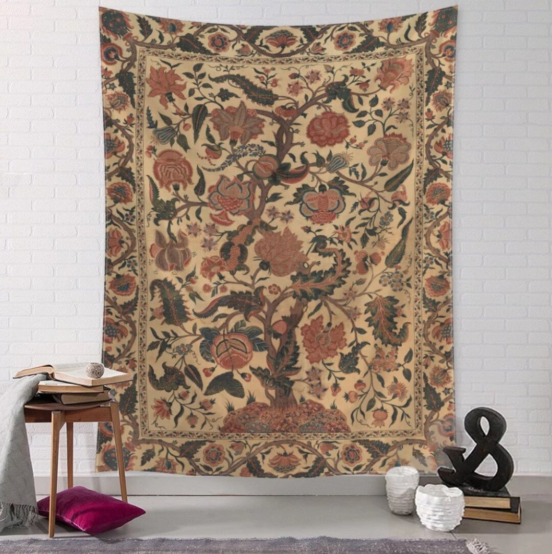 Tree of Life Wall Hanging Tapestry - Traditional Floral Tapestries for ...