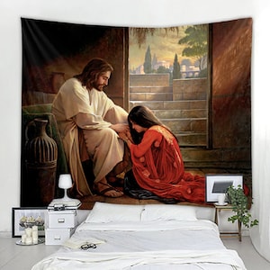 Religious Wall Tapestry Jesus Christ Christian Wall Hanging Religious ...