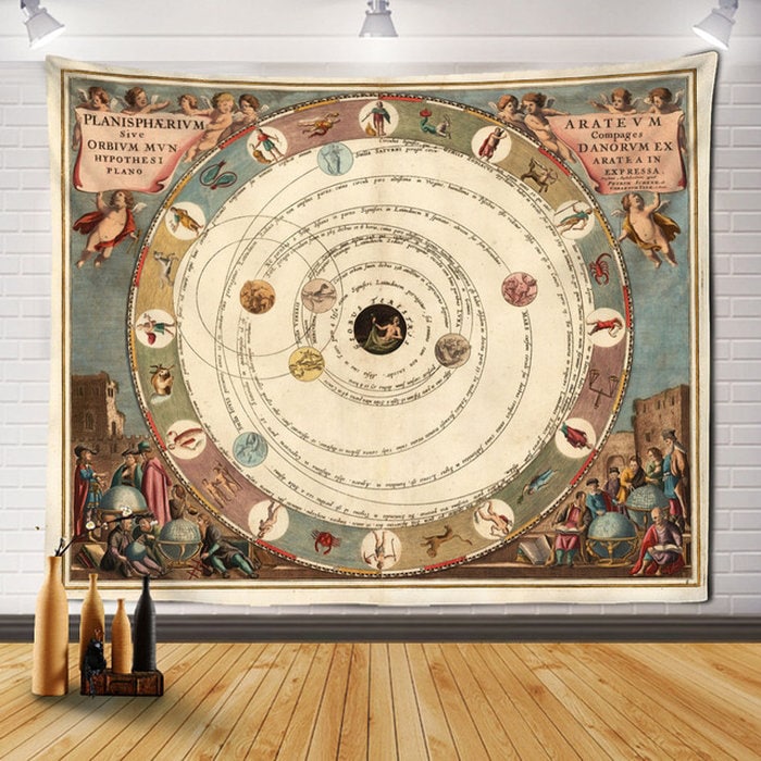 Tarot Astrology Tapestry Horoscope Wall Hanging Zodiac Diagram Wheel ...