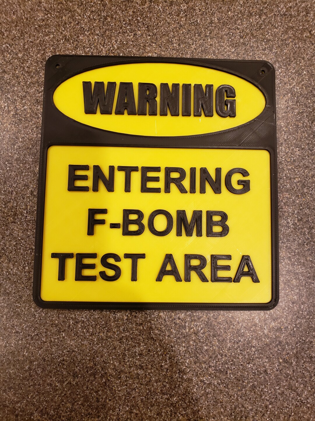 3D Printed F-bomb Test Area Sign - Etsy