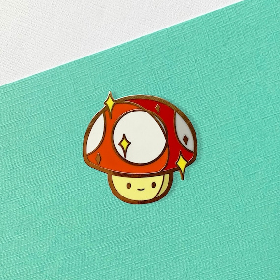 Super Mushroom Enamel Pin | Etsy
