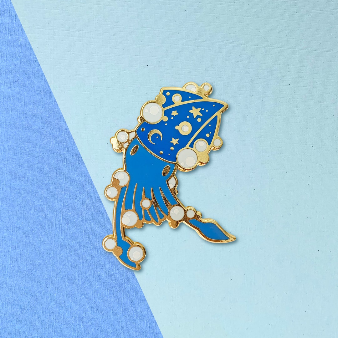 Underwater Skies Squid Enamel Pin - Etsy