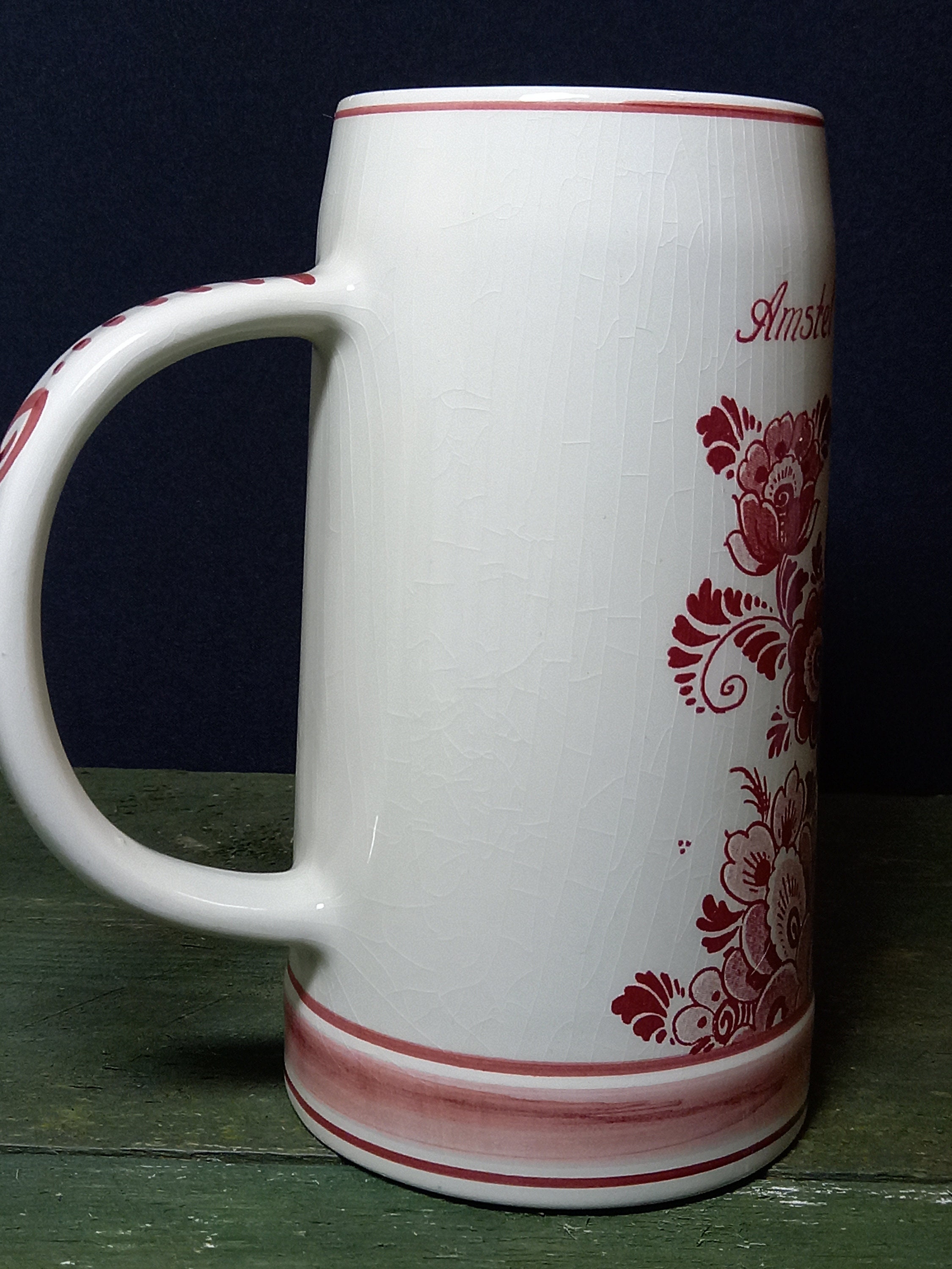 Vintage Red DELFT Tankard / Stein Handwork Made in Holland - Etsy UK