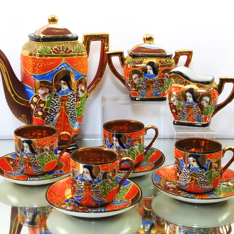 Hand Painted Tea Set - Etsy