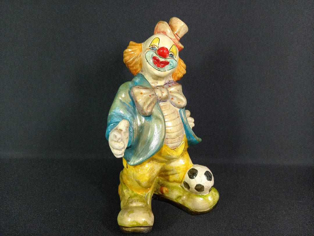 Vintage Ceramic Hand Painted Clown Figurine 24 Cm - Etsy UK