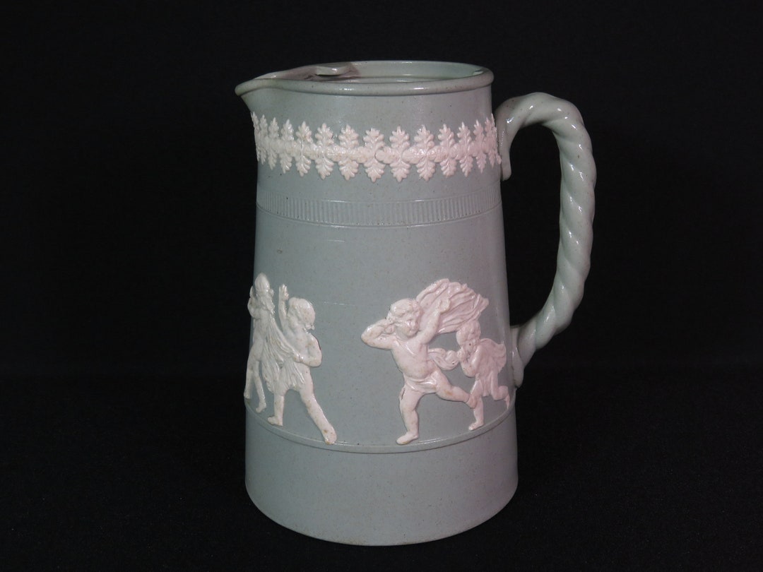 Vintage DUDSON Jasperware Pitcher / Jug in Bright Green Grey - Etsy ...