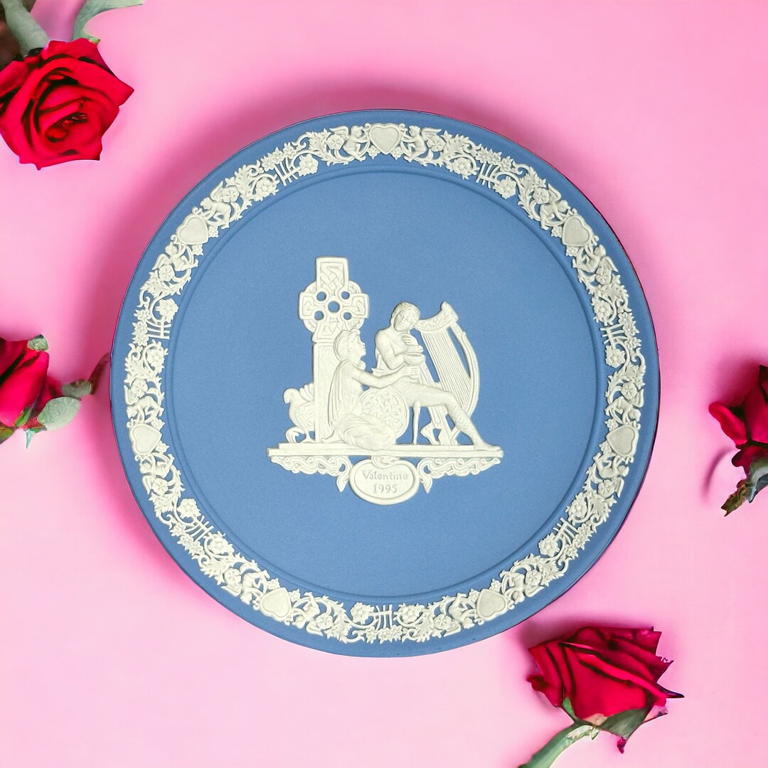 Vintage Wedgwood Pale Blue Jasper Ware Valentine's Day Plate 1995 ...
