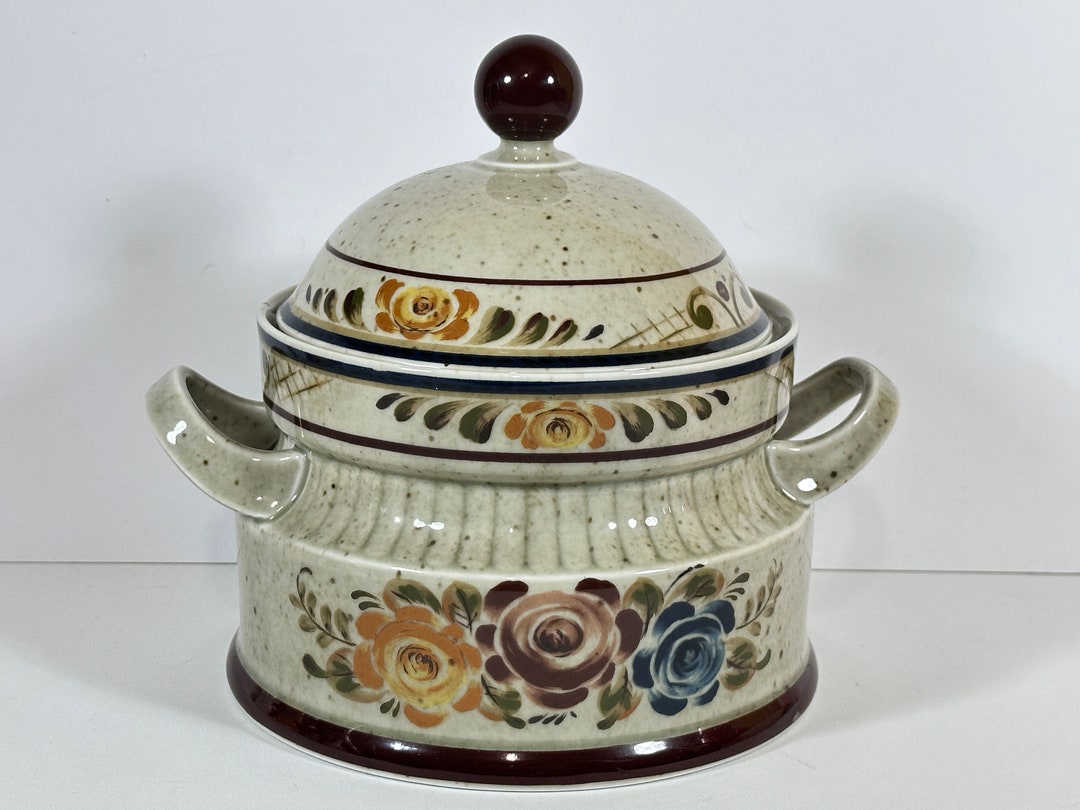 German ASTA Ceramic Floral Lidded Pot - Etsy