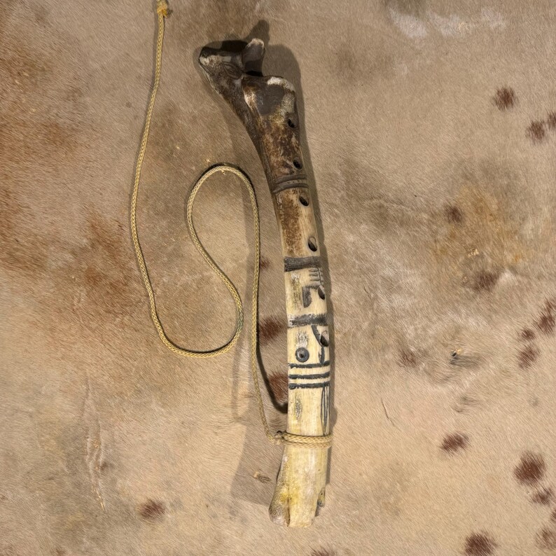 Inca Flute Made of Bone, Hand-worked and Inlaid With Symbols (peru ...
