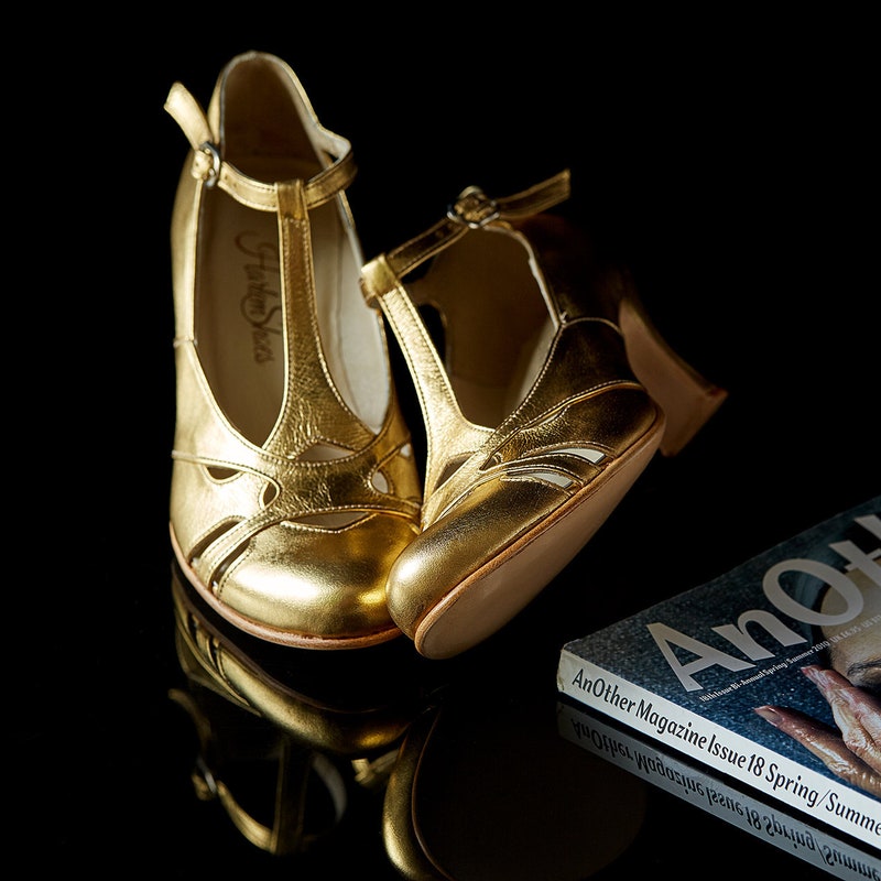 Gold Shoes - Etsy