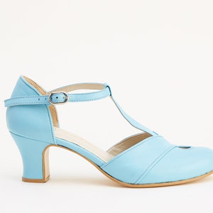 Muse in Baby Blue Leather Women Swing Dance Shoes Vintage - Etsy