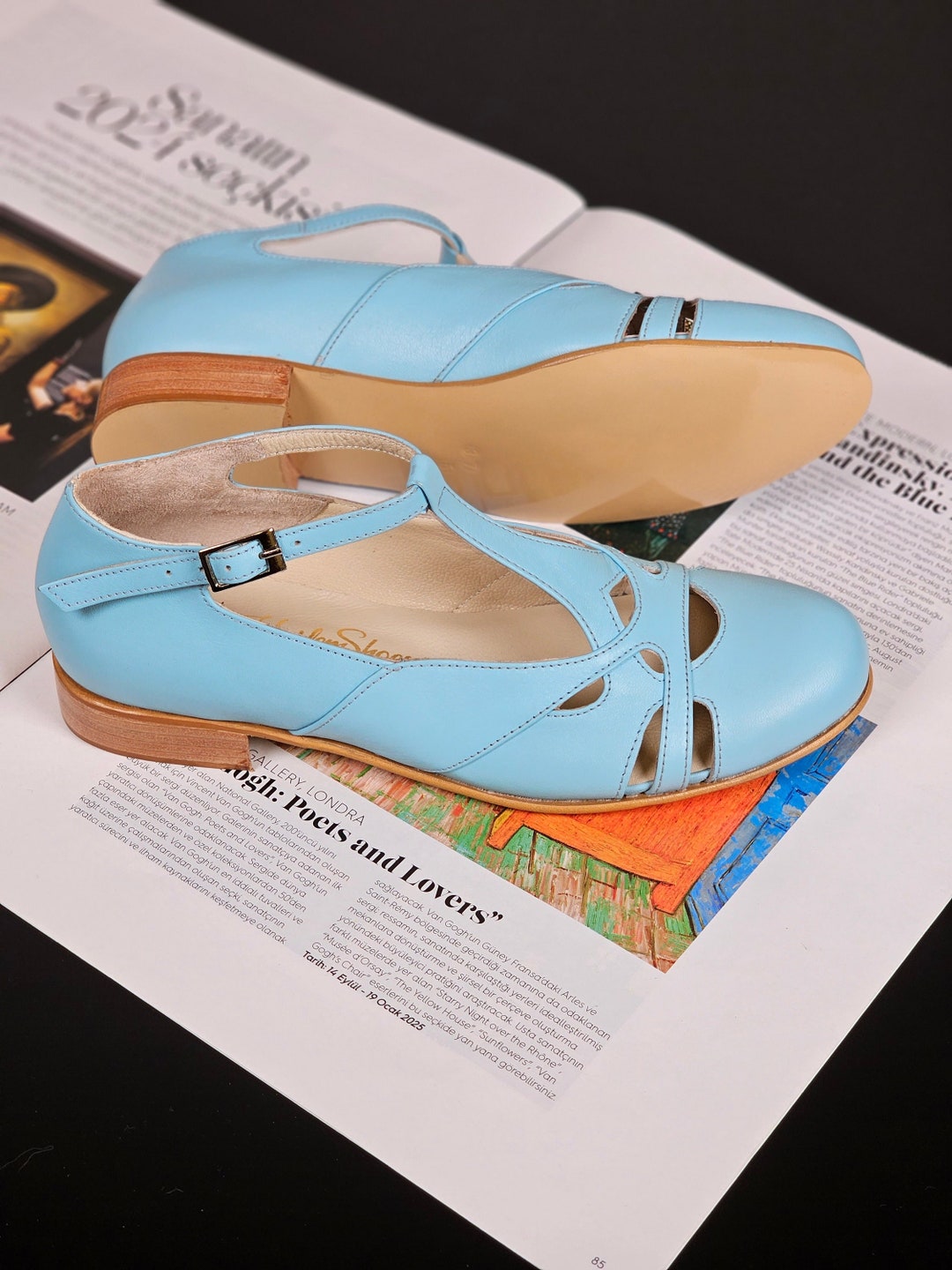 Spring in Baby Blue Leather | Women Swing Dance Shoes | Vintage Shoes ...