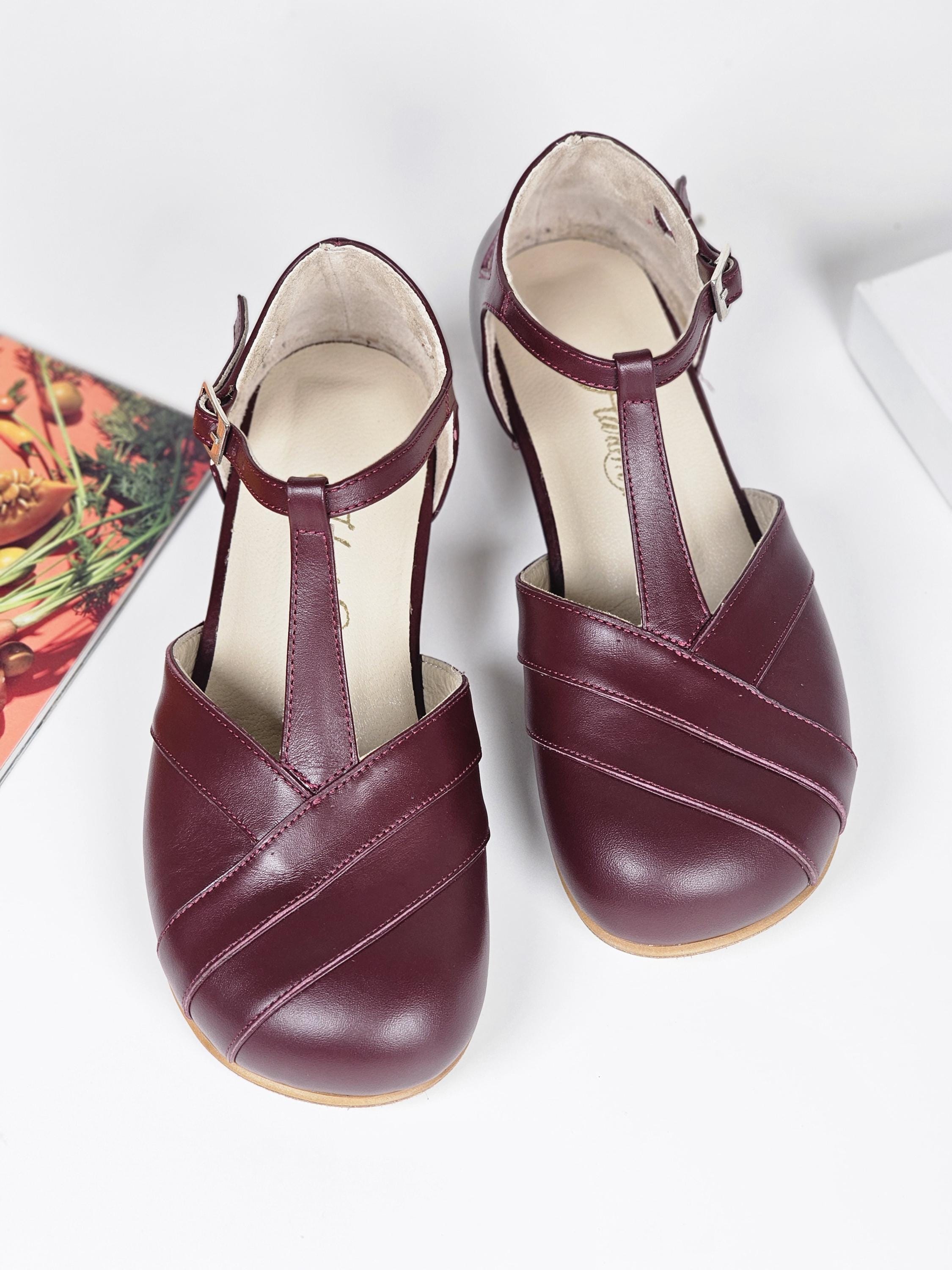 Barefoot Sugar in Bordeaux Leather | Women Tango & Latin Dance Shoes ...