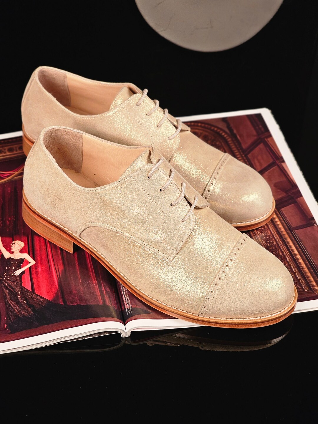 California in Gold Suede | Unisex Swing Dance Shoes | Vintage Shoes ...
