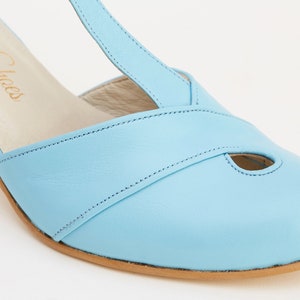 Muse in Baby Blue Leather Women Swing Dance Shoes Vintage - Etsy