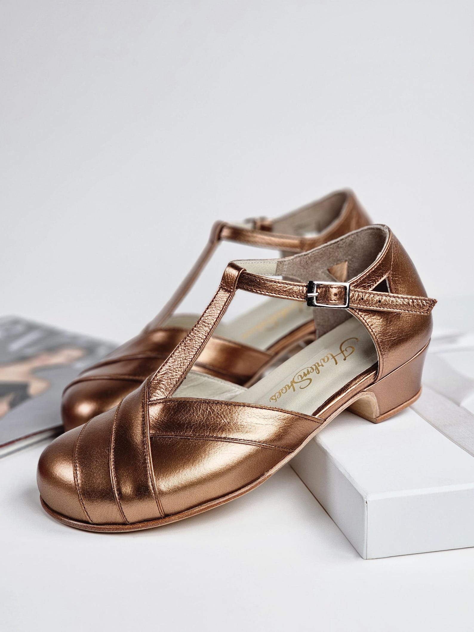 Barefoot Sugar in Bronze Leather | Women Swing Dance Shoes | Vintage ...