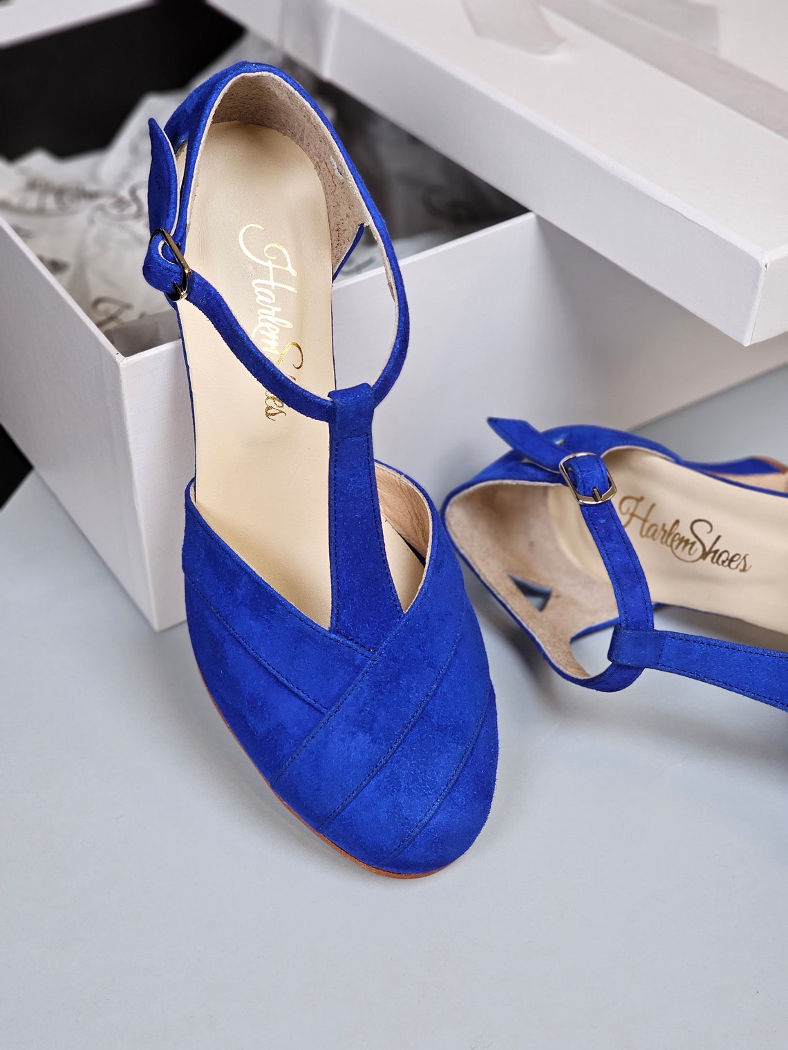 Sugar in Blue Suede | Women Swing Dance Shoes | Vintage Shoes ...