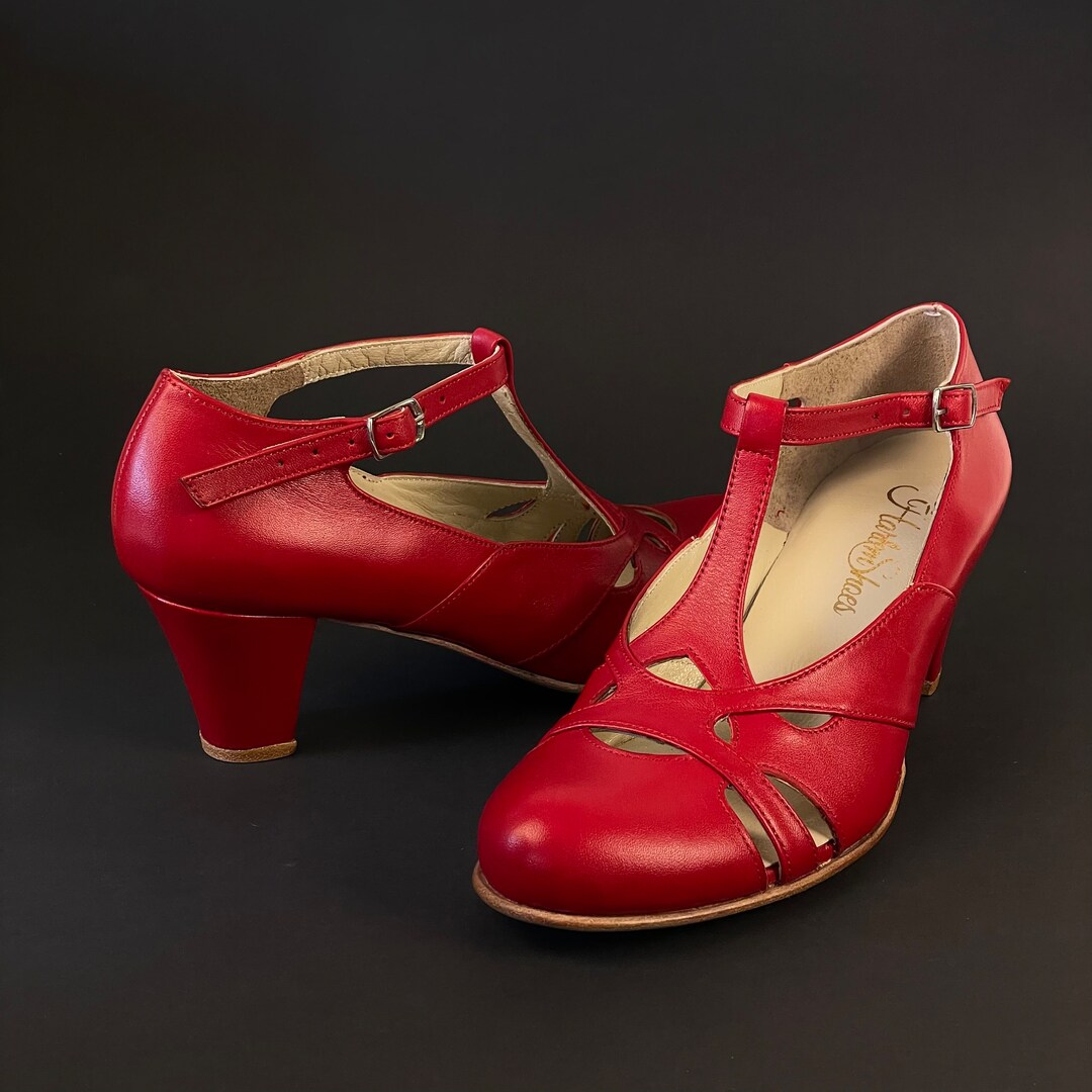 Spring in Red Leather | Balboa Heels | Women Swing Dance Shoes ...