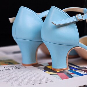 Muse in Baby Blue Leather | Women Swing Dance Shoes | Vintage Shoes ...