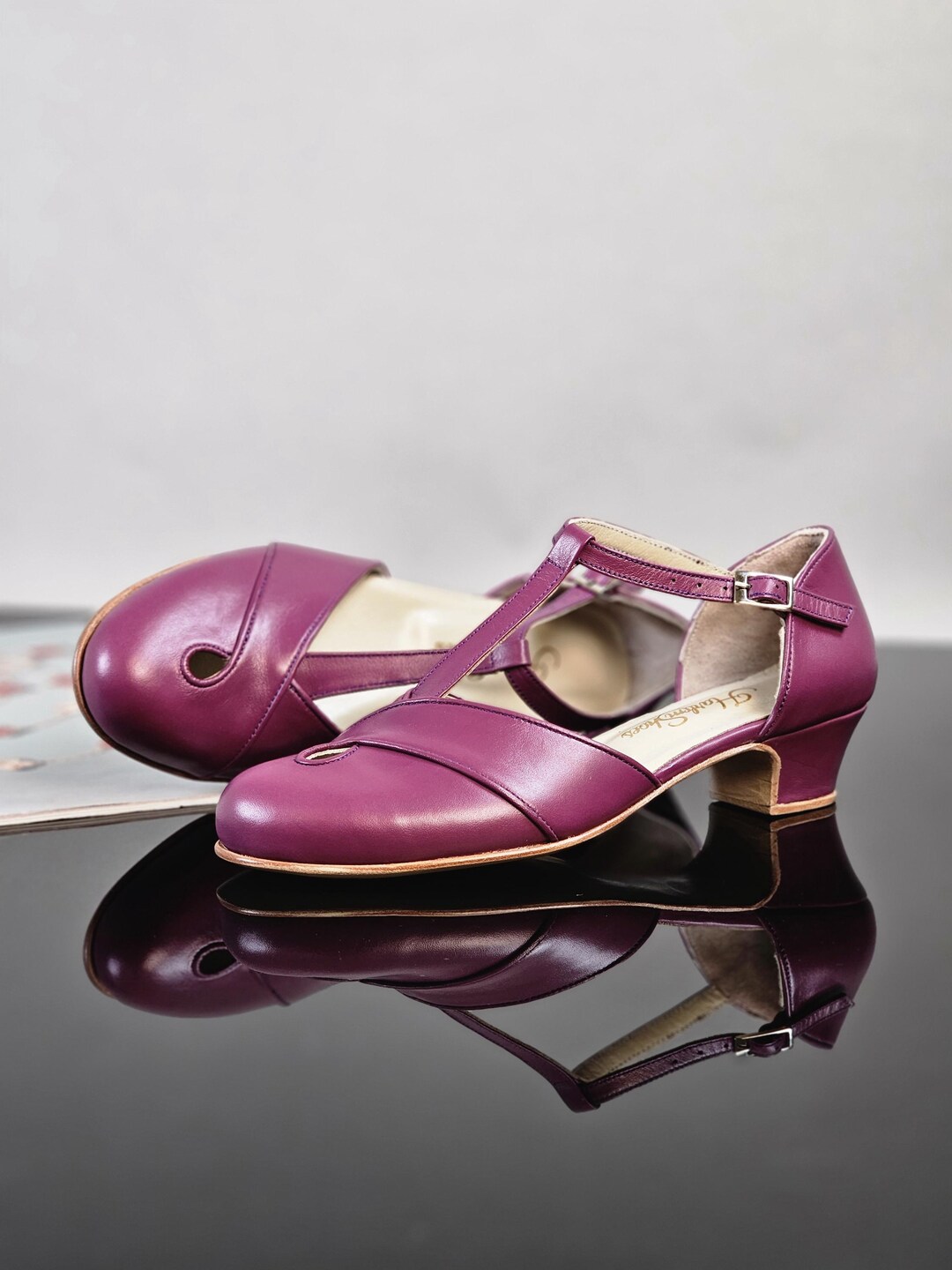 Muse in Aubergine Leather | Women Swing Dance Shoes | Vintage Shoes ...