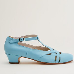 Spring in Baby Blue Leather Women Swing Dance Shoes | Etsy