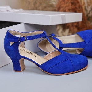 Sugar in Blue Suede | Women Swing Dance Shoes | Vintage Shoes ...