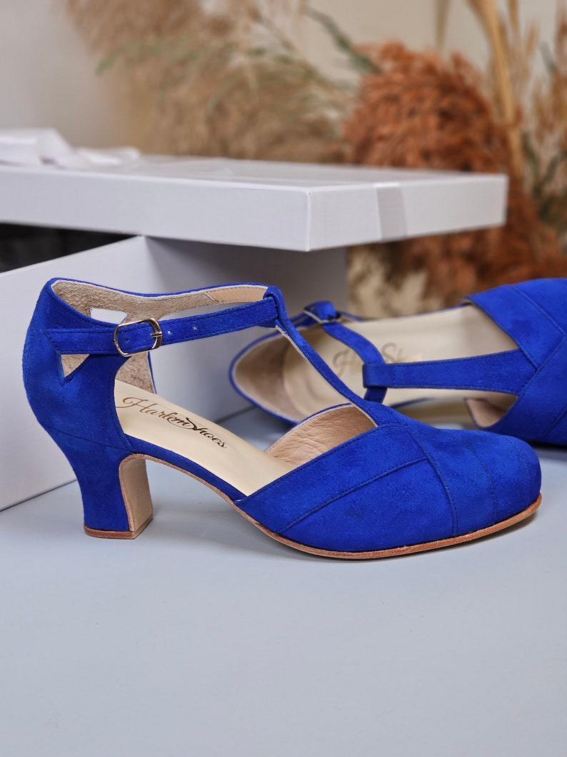 Sugar in Blue Suede | Women Swing Dance Shoes | Vintage Shoes ...