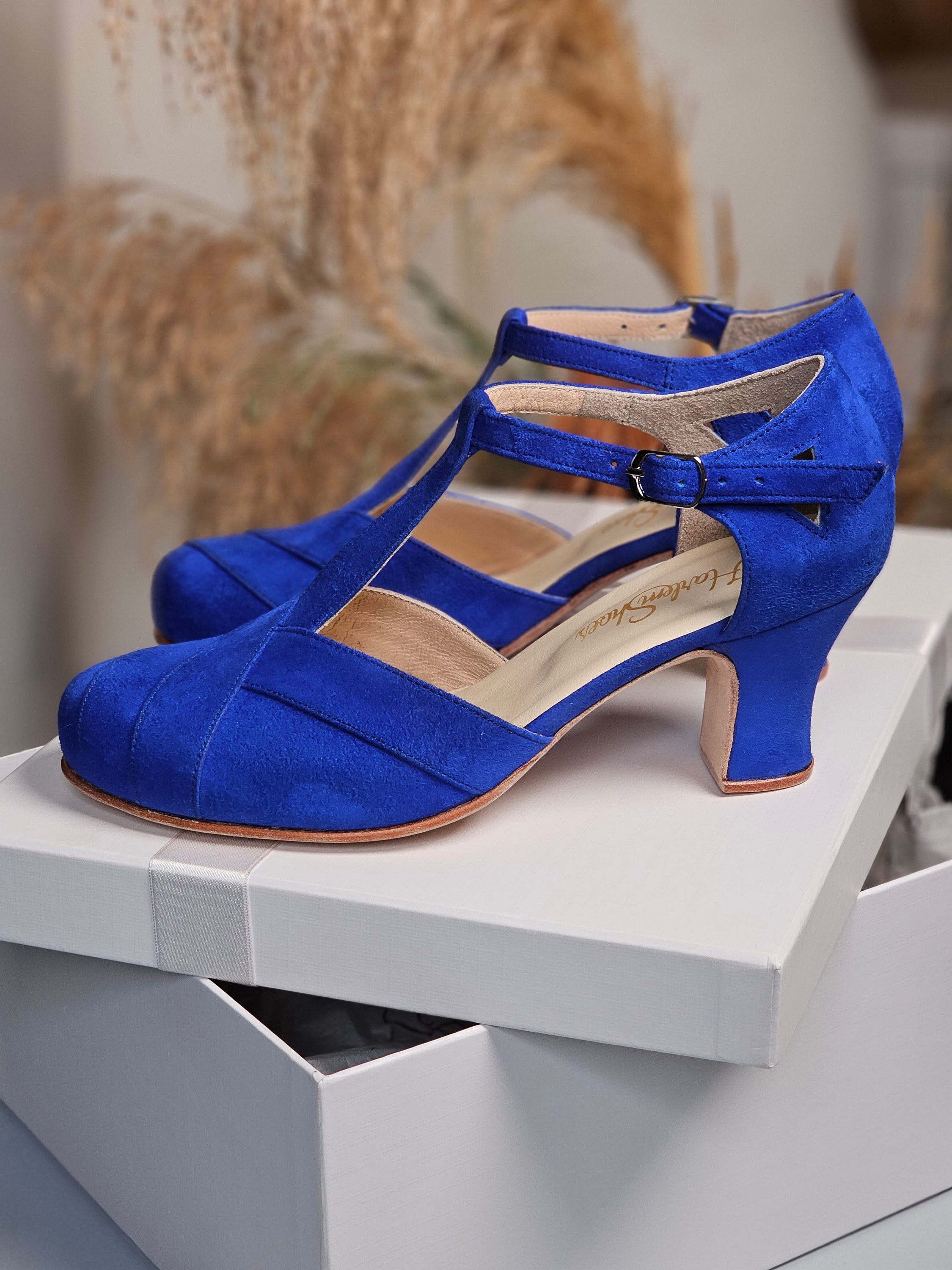 Sugar in Blue Suede | Women Swing Dance Shoes | Vintage Shoes ...