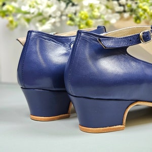 Spring in Blue Leather | Women Swing Dance Shoes | Vintage Shoes ...